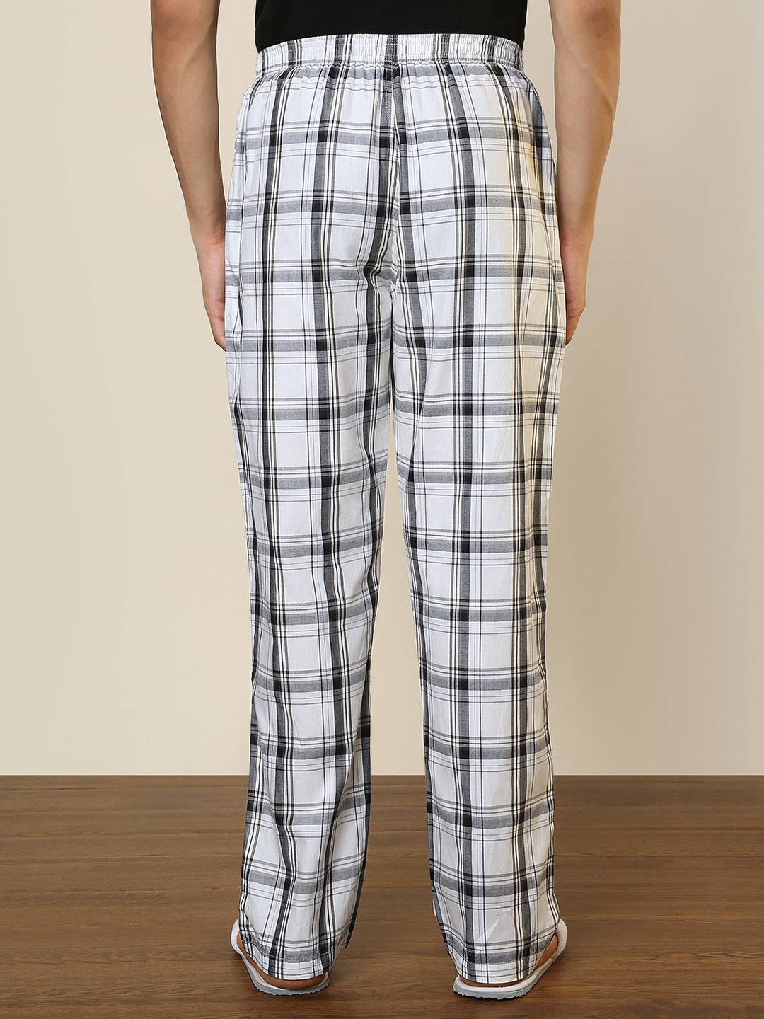 Sleepz Men White Checks Regular Fit Cotton Pyjama – MyRaymond