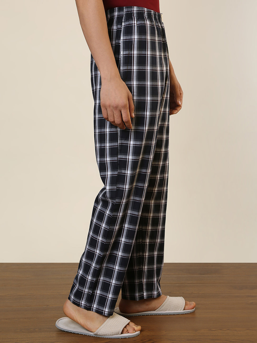 Sleepz Men Blue Checks Regular Fit Cotton Pyjama – MyRaymond