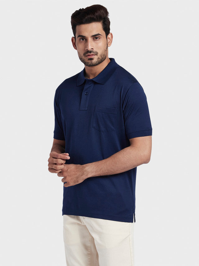Colorplus Blue Solid Classic Fit Half Sleeve Cotton T-Shirt – MyRaymond