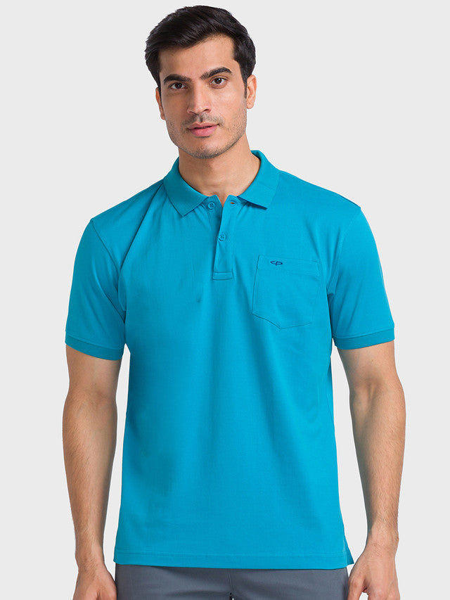 Colorplus Blue Solid Tailored Fit Cotton T-Shirt – MyRaymond