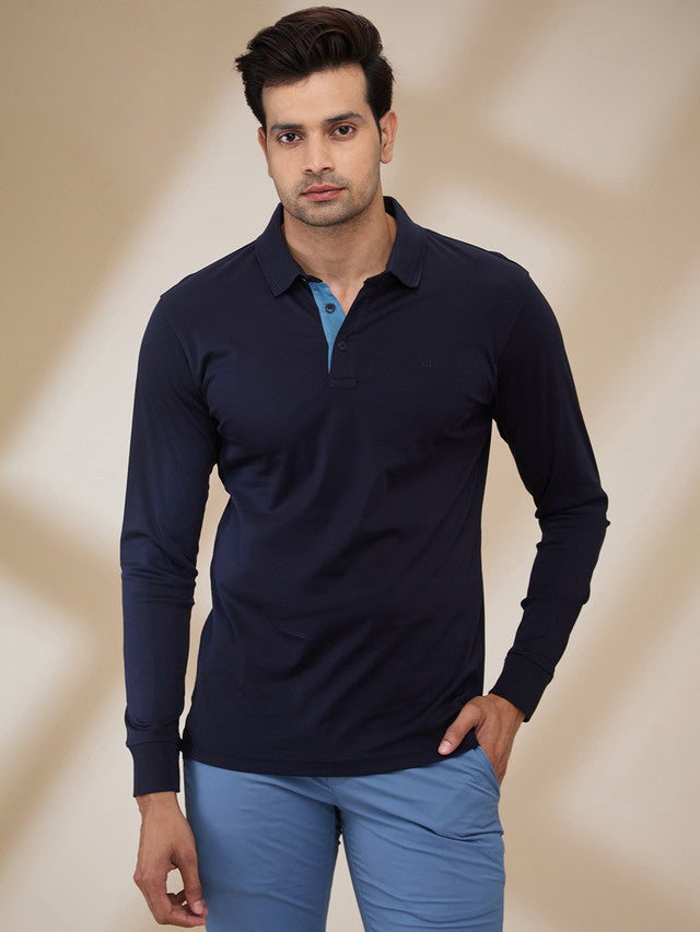 Colorplus Men Blue Solid Regular Fit Cotton T-Shirt – MyRaymond