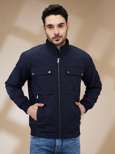 Colorplus Men Blue Solid Regular Fit Polyester Jacket – MyRaymond
