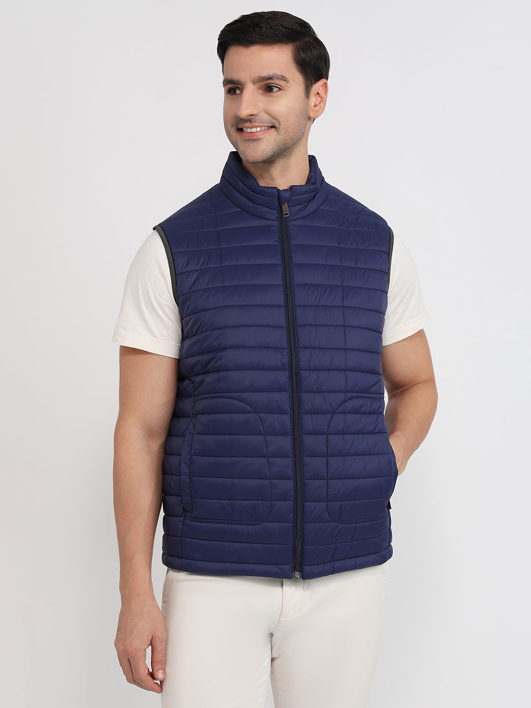 Colorplus Men Blue Regular Fit Solid Casual Jacket – MyRaymond