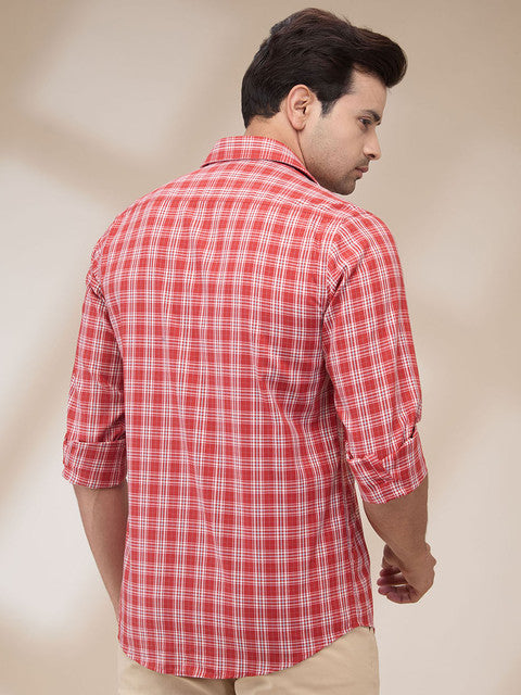 Colorplus Men Red Checks Regular Fit Cotton Casual Shirts – MyRaymond