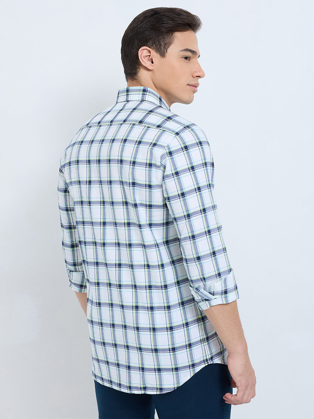 Colorplus Men White Regular Fit Checks Casual Shirt – MyRaymond