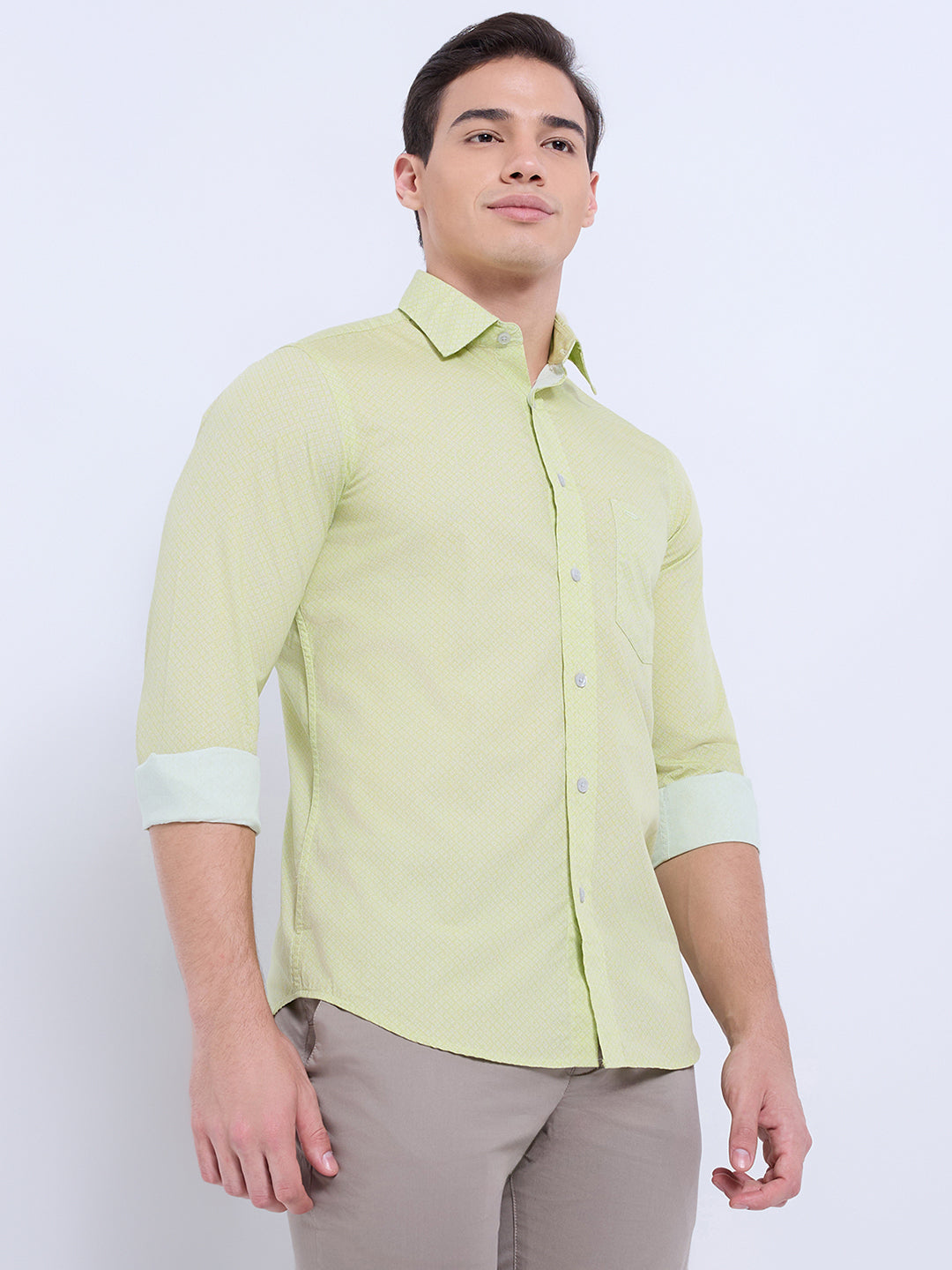 Colorplus Men Green Print Regular Fit Cotton Casual Shirt – MyRaymond