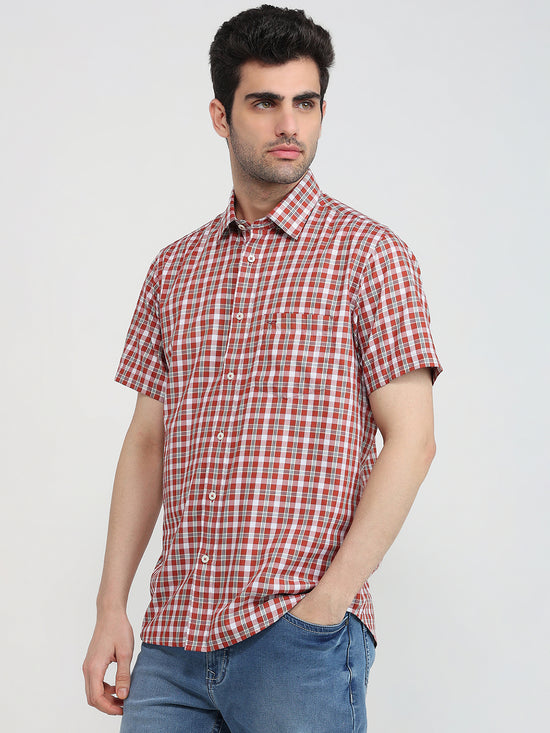 Colorplus Men Orange Regular Fit Checks Casual Shirt – MyRaymond