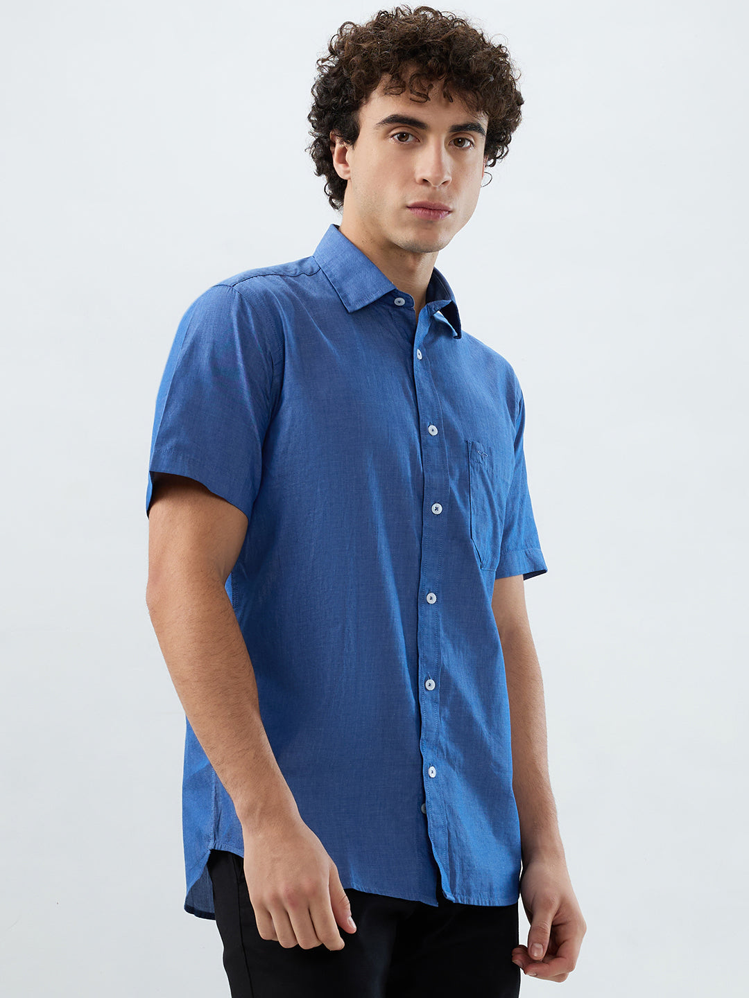 Colorplus Men Blue Regular Fit Solid Casual Shirt – MyRaymond