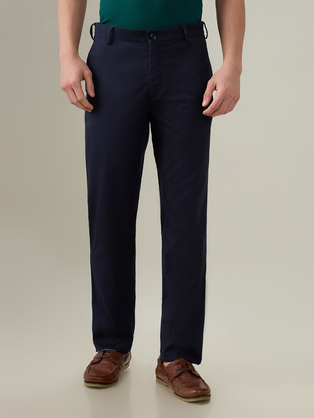 Colorplus Men Blue Slim Fit Dobby Trouser – MyRaymond