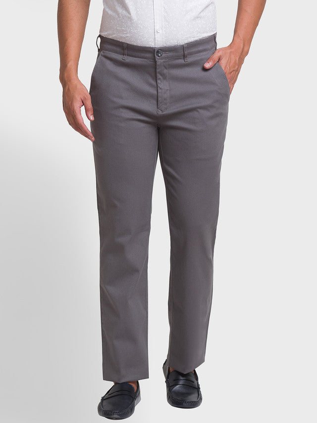 Colorplus Men Grey Self Design Tailored Fit Trouser – MyRaymond