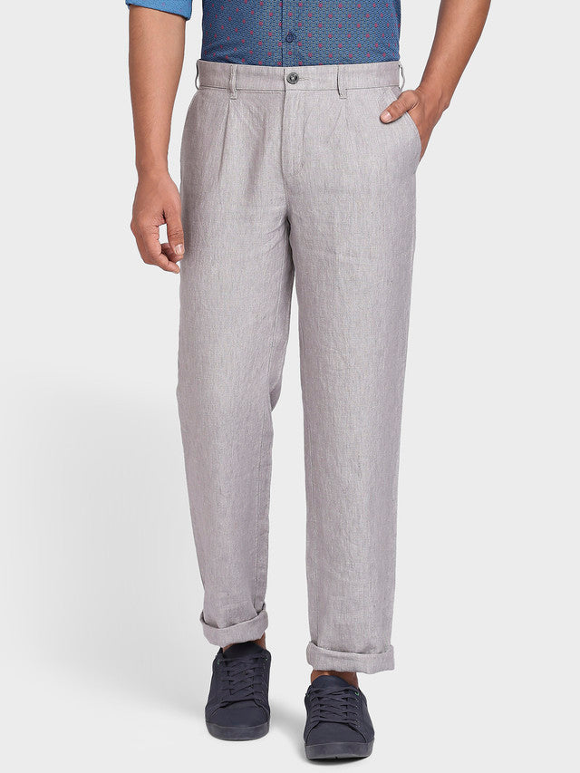 Colorplus Men Grey Yarn Dyed Tailored Fit Trouser – MyRaymond