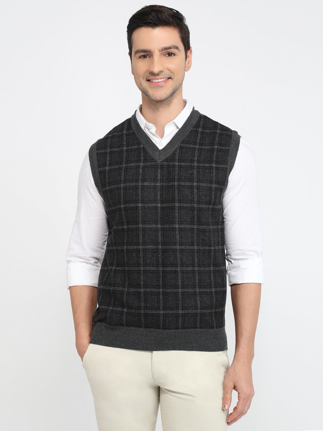 Colorplus Men Grey Tweed Regular Fit Wool Blend Sweatshirt – MyRaymond