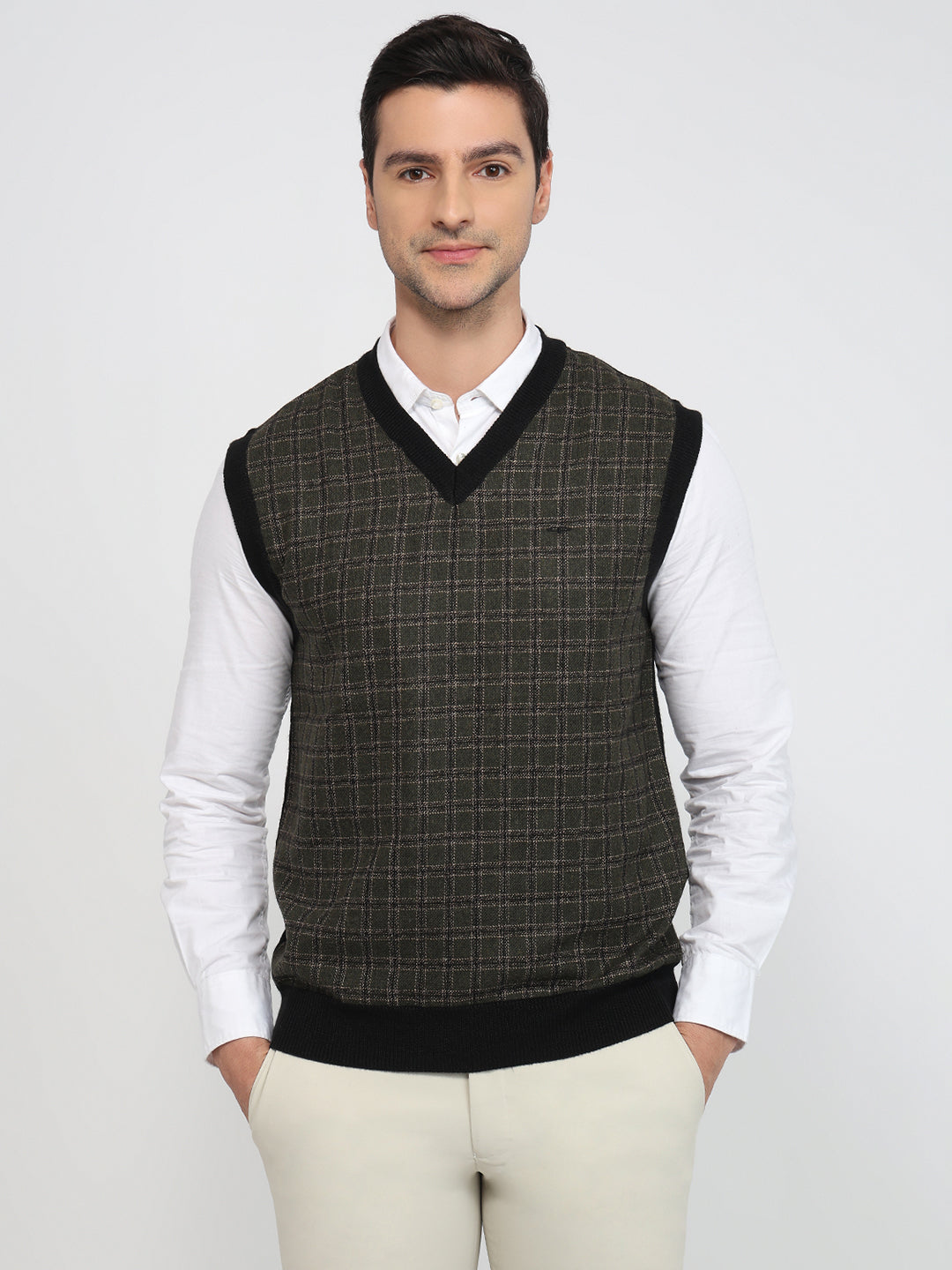 Colorplus Men Green Tweed Regular Fit Polyester Blend Sweatshirt ...