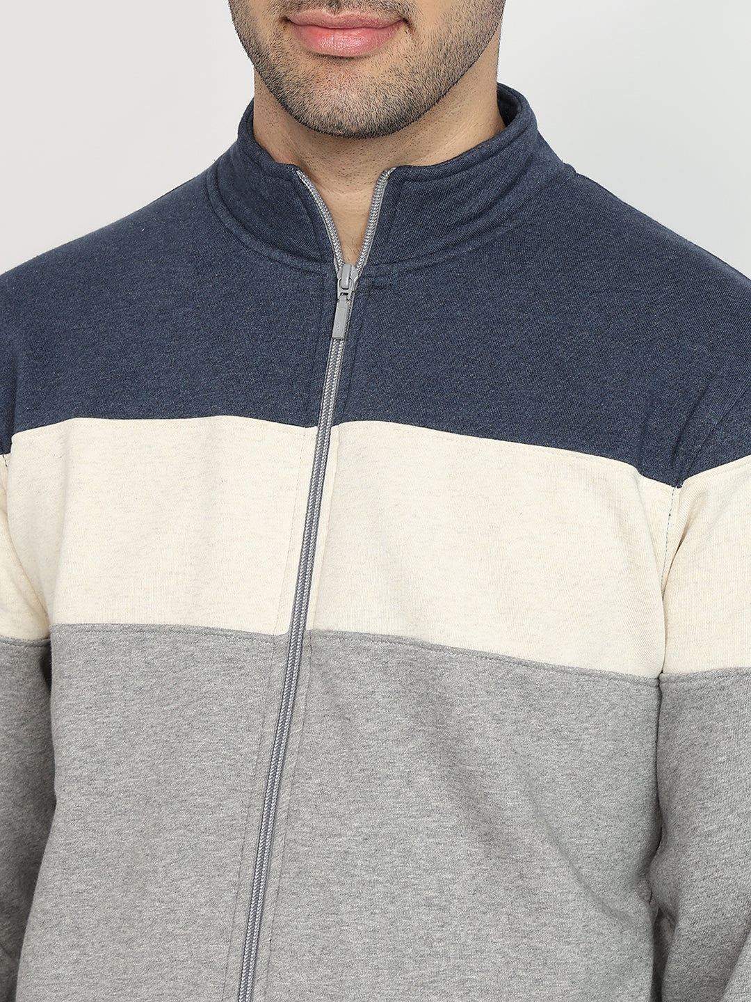 Colorplus Men Blue Solid Regular Fit Cotton Blend Sweatshirt – MyRaymond