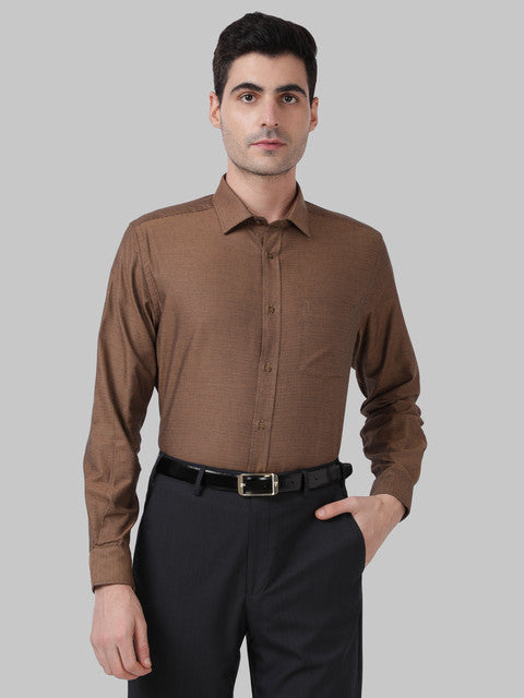 Park Avenue Men Brown Regular Fit Structured Full Sleeve Ainsley Colla ...