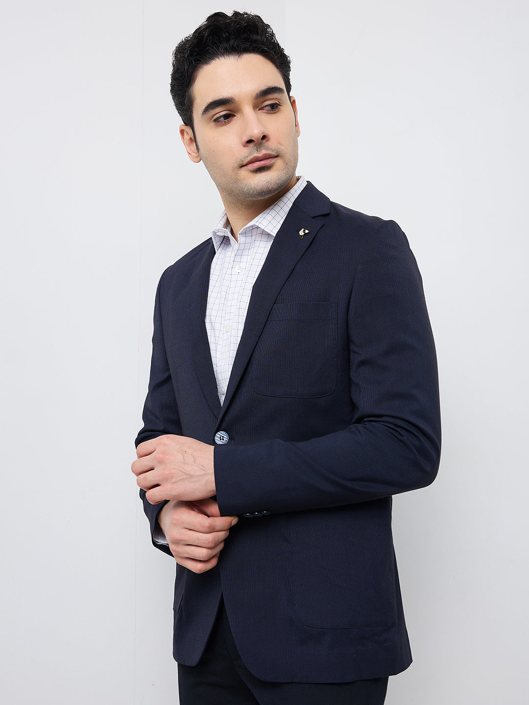 Park Avenue Men Blue Super Slim Fit Structure Formal Blazer – MyRaymond