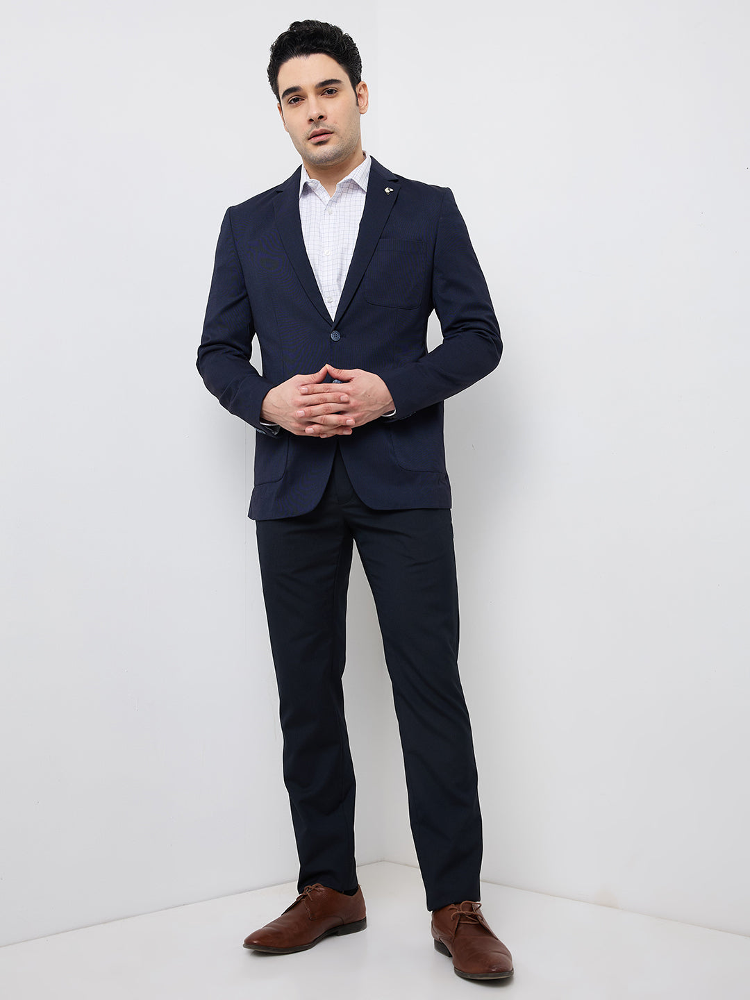 Park Avenue Men Blue Super Slim Fit Structure Formal Blazer – MyRaymond