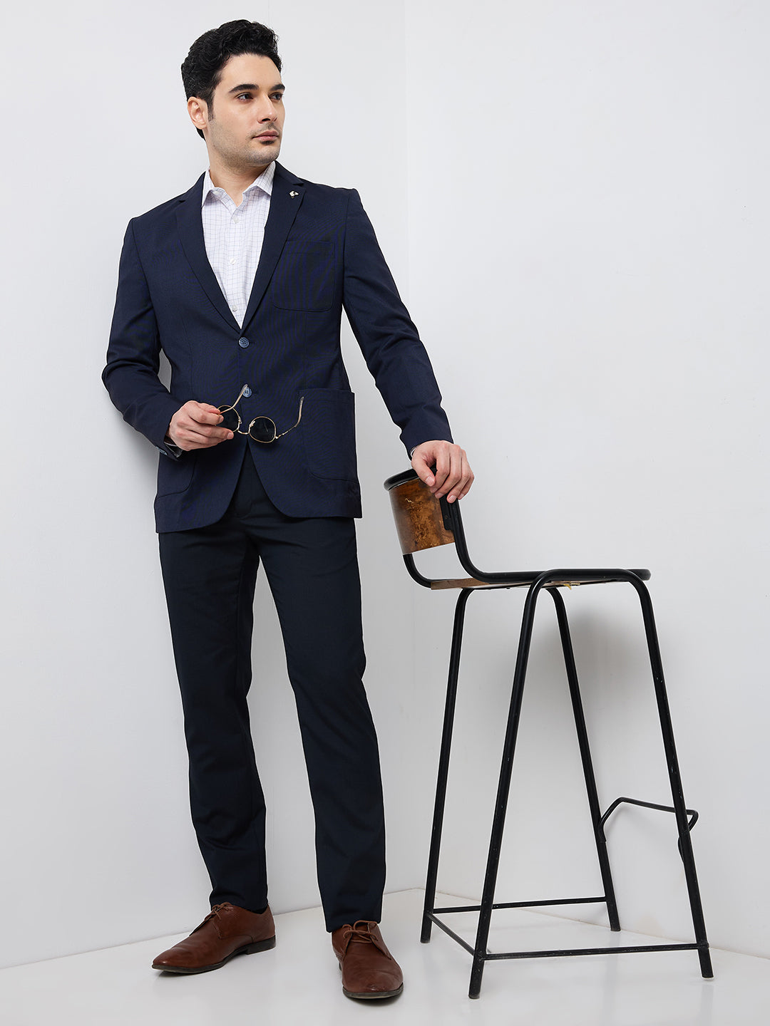 Park Avenue Men Blue Super Slim Fit Structure Formal Blazer – MyRaymond