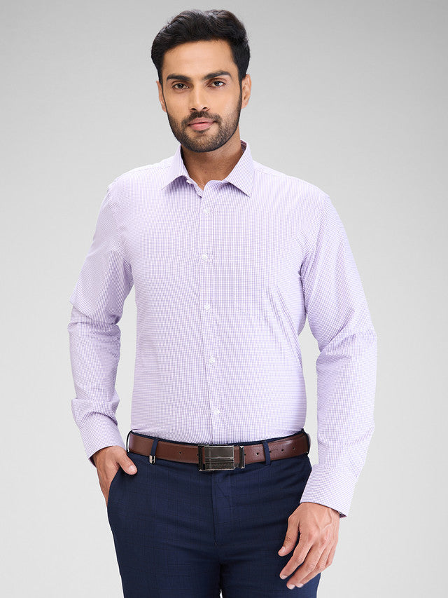 Park Avenue Purple Checks Slim Fit Cotton Blend Formal Shirt – MyRaymond