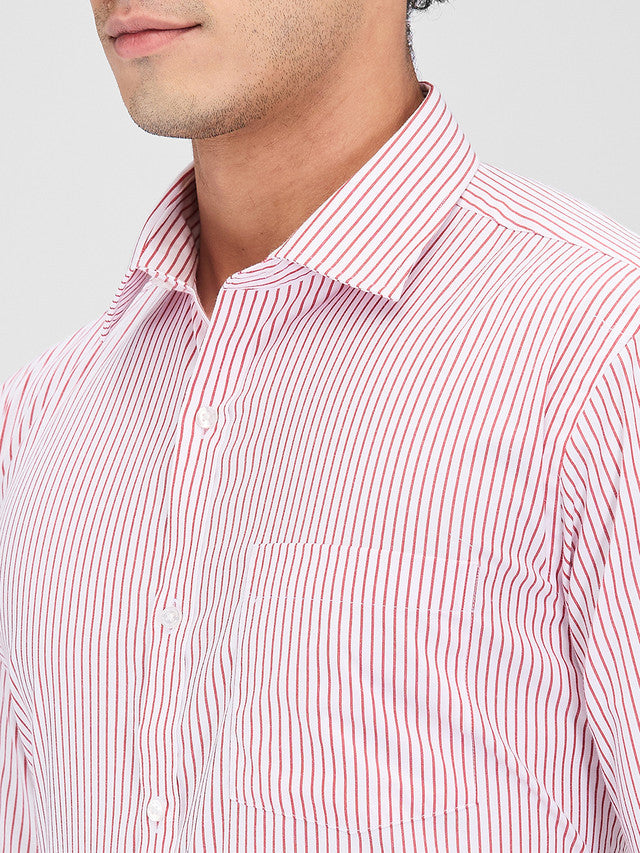 Park Avenue Red Stripe Slim Fit Cotton Blend Formal Shirt – MyRaymond