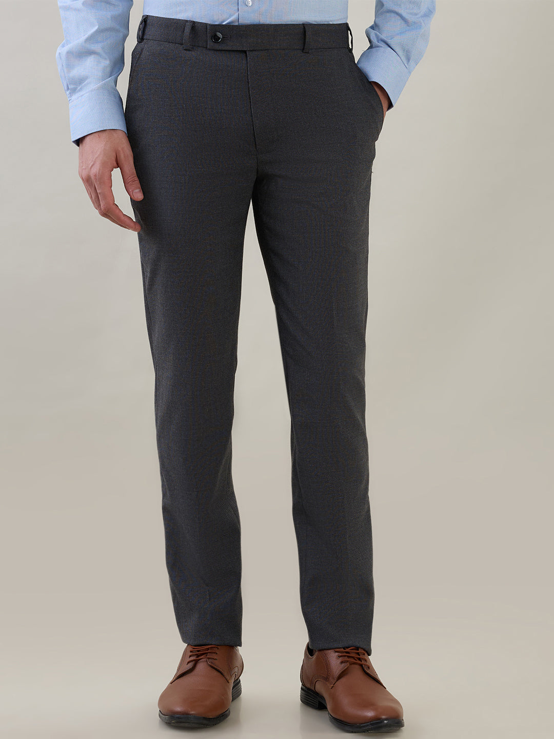 Park Avenue Men Grey Slim Fit Solid Trouser – MyRaymond