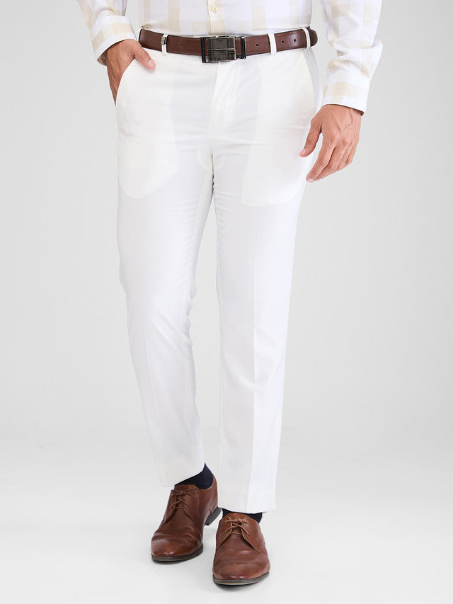 Park Avenue White Solid Neo Fit Terylene Blend Trouser – MyRaymond