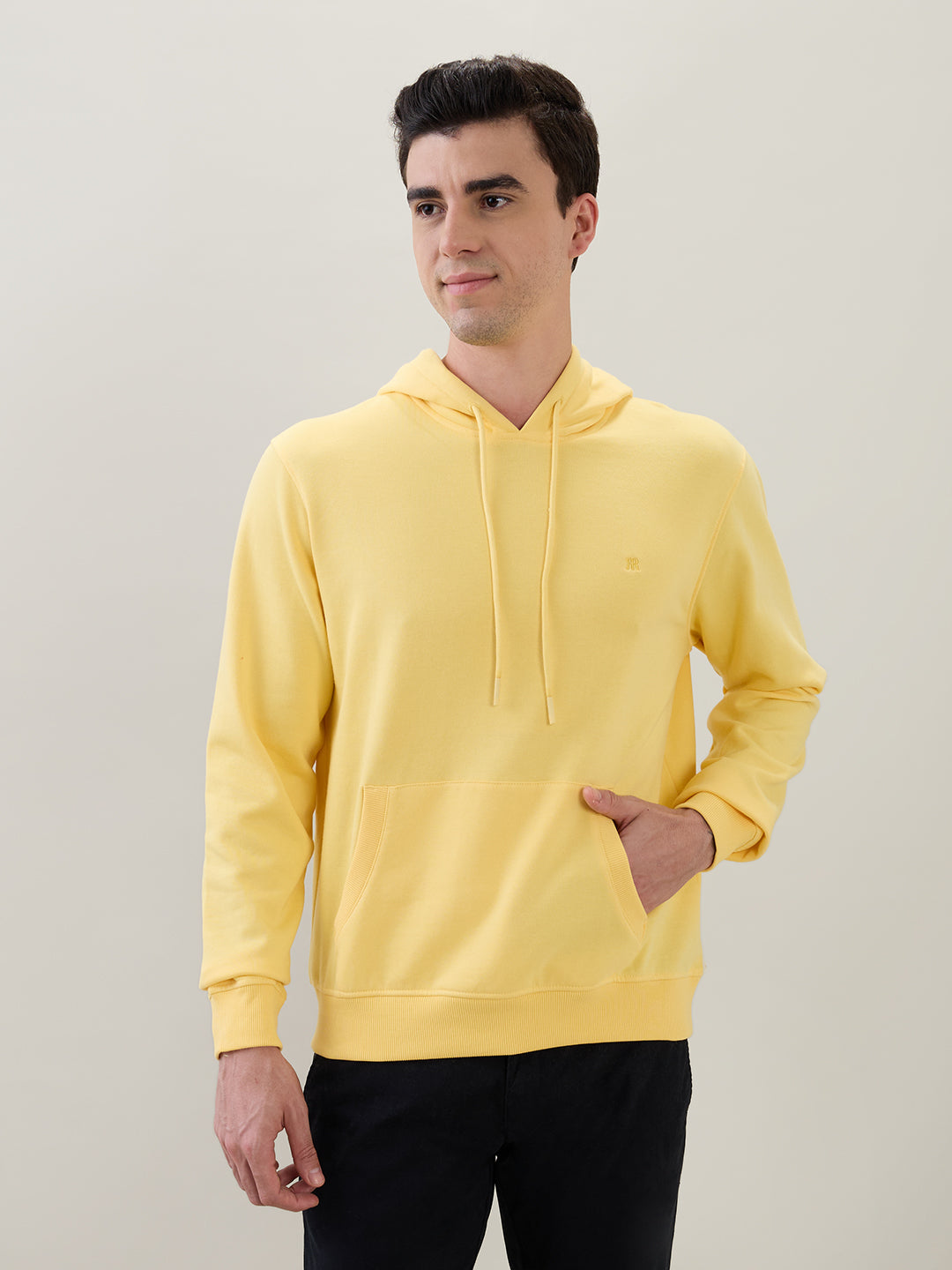 Raymond Men Yellow Solid Regular Fit Cotton Blend Sweatshirt – MyRaymond