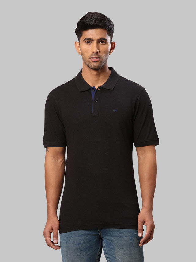 Raymond Black Solid Modern Fit Half Sleeve Cotton T-Shirt – MyRaymond