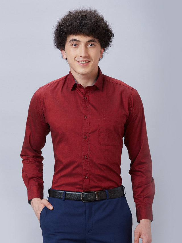 Raymond Red Solid Slim Fit Cotton Casual Shirt – MyRaymond