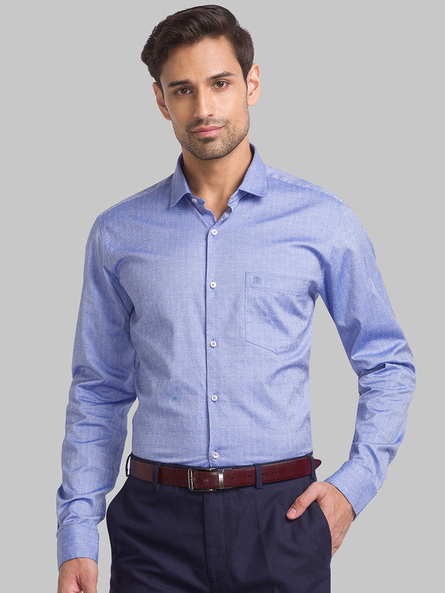 Raymond Blue Structure Contemporary Fit Cotton Casual Shirt – MyRaymond