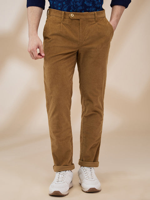 Raymond Men Khaki Solid Slim Fit Cotton Blend Trouser – MyRaymond