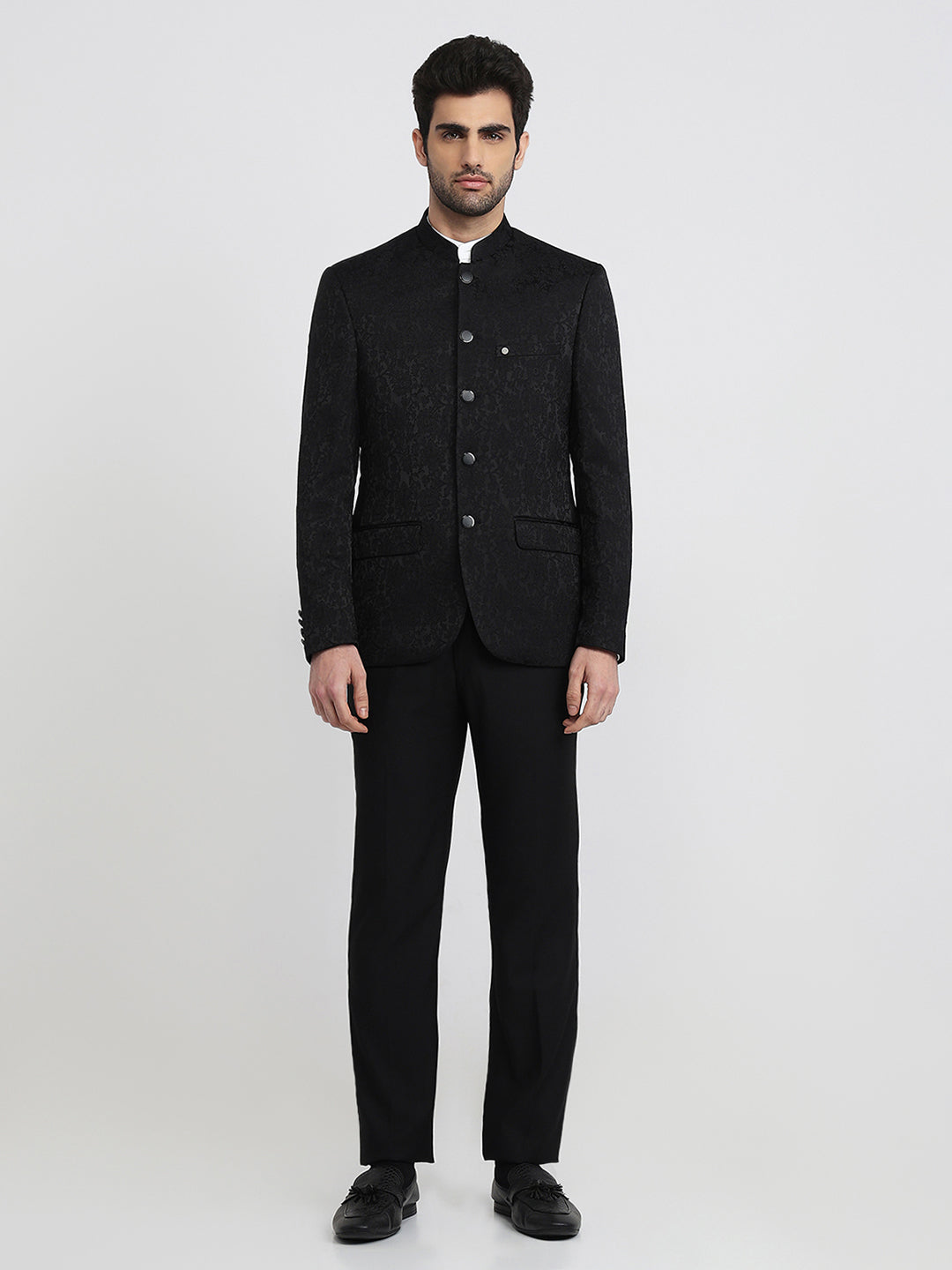 Raymond Men Black Regular Fit Jacquard Formal Suit – MyRaymond