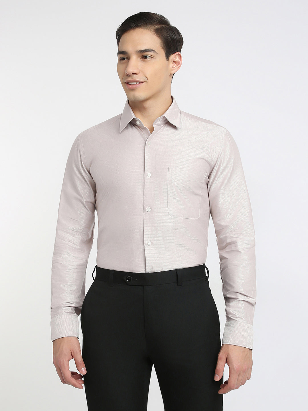 Raymond Men Red Structure Regular Fit Cotton Blend Formal Shirt – MyRaymond