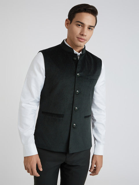 Raymond Men Green Velvet Contemporary Fit Polyester Waist Coat – MyRaymond