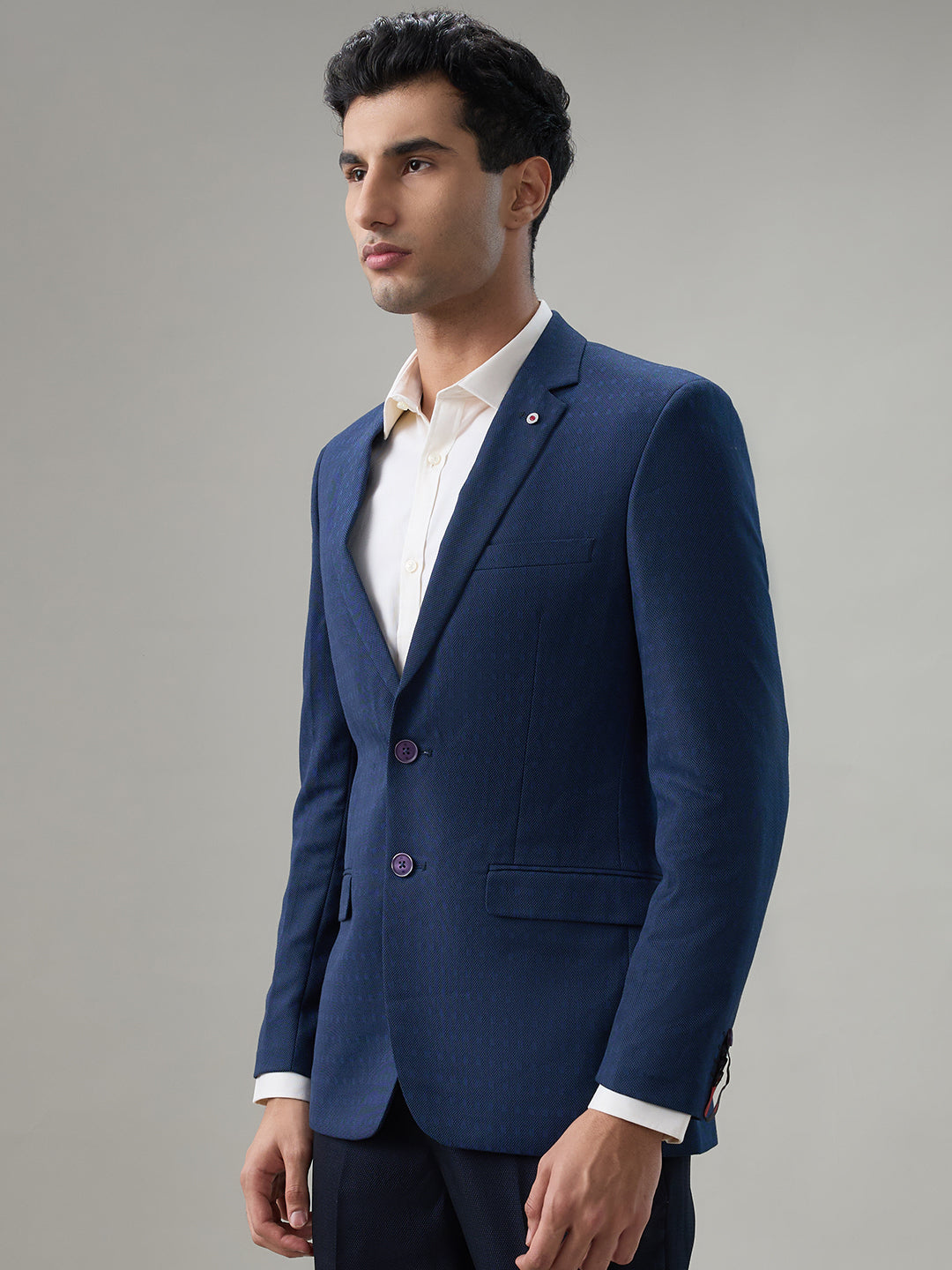 Raymond Men Blue Contemporary Fit Structure Formal Blazer – MyRaymond