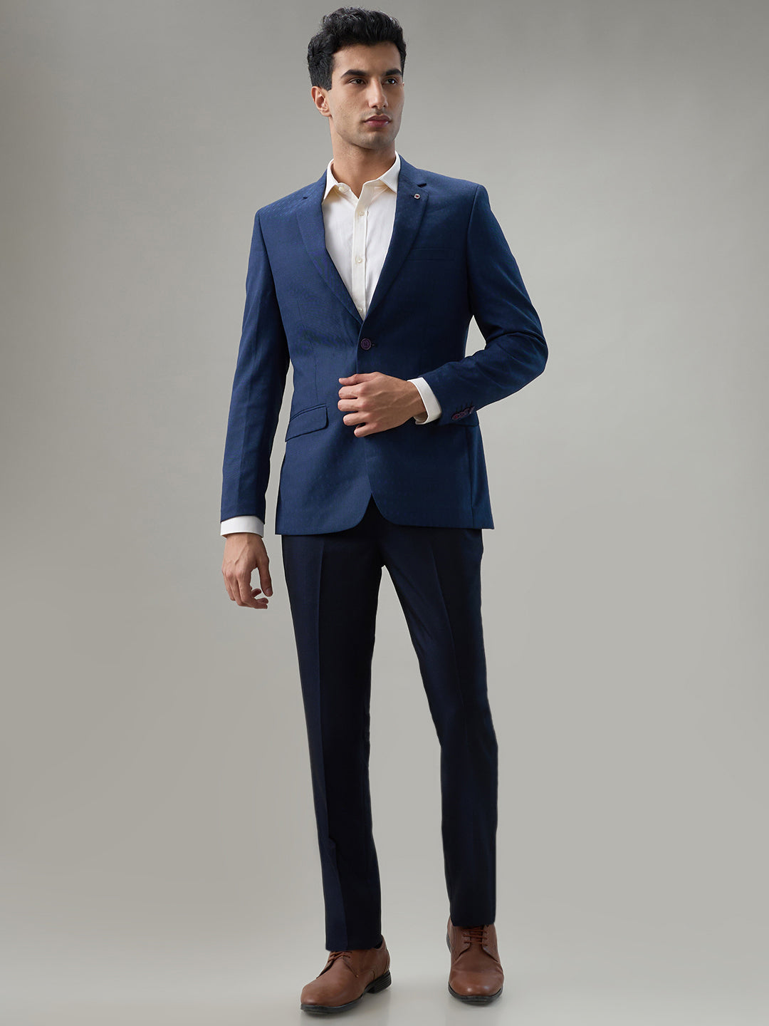 Raymond Men Blue Contemporary Fit Structure Formal Blazer – MyRaymond