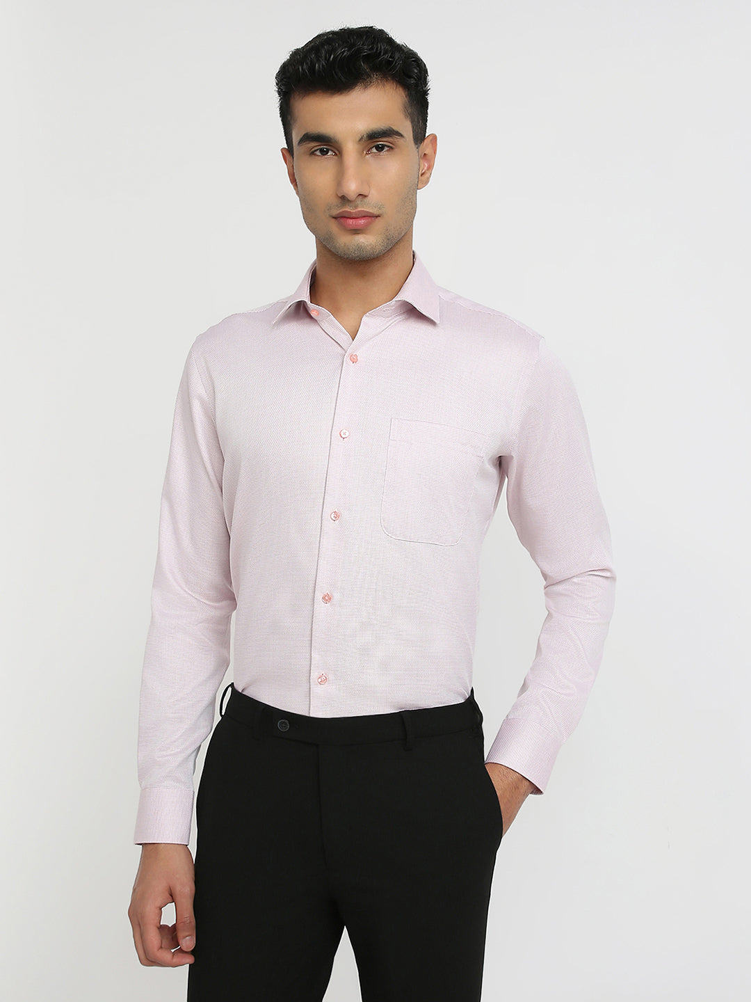 Raymond Men Red Structure Contemporary Fit Cotton Formal Shirt – MyRaymond