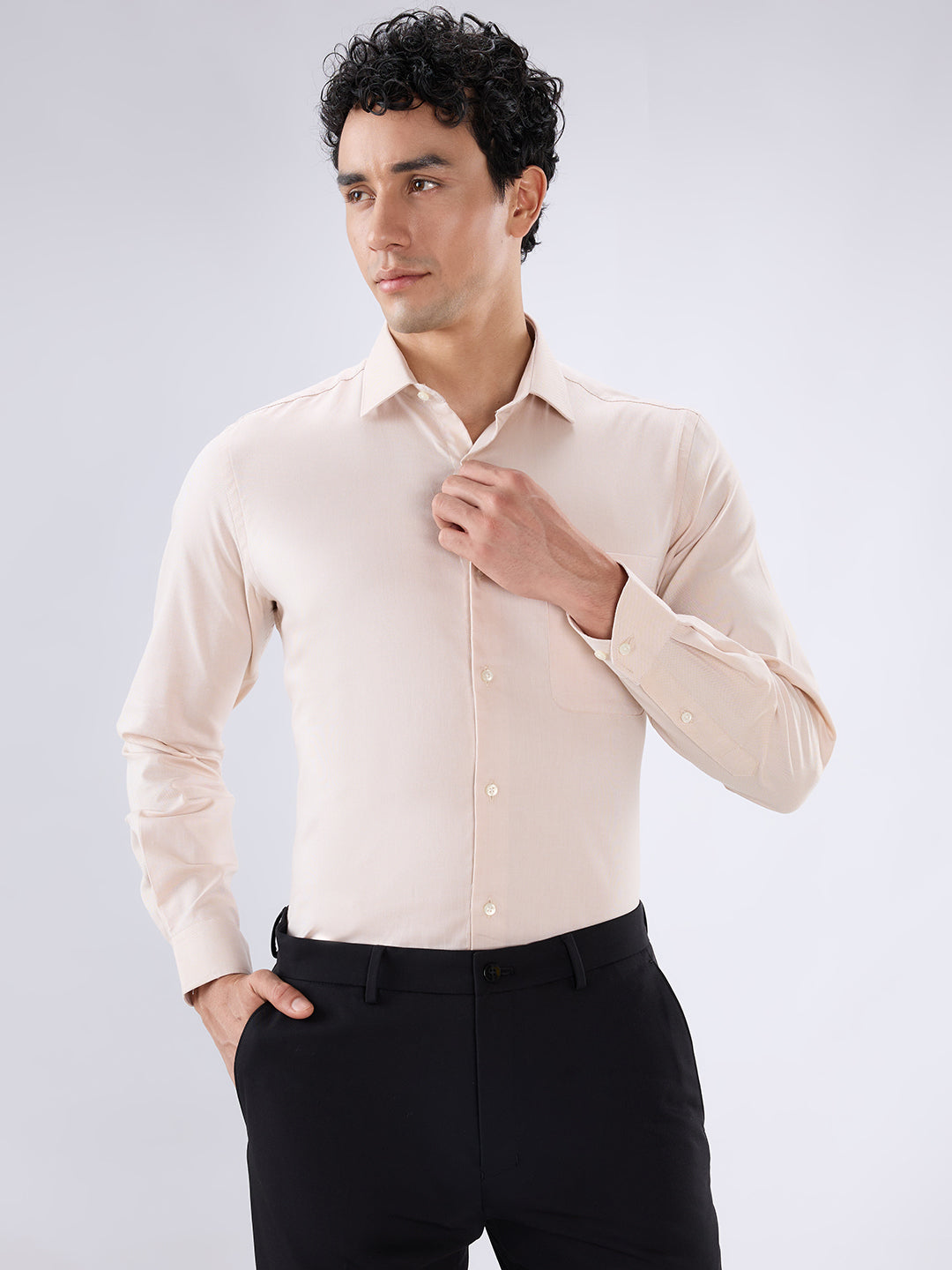 Raymond Men Fawn Regular Fit Dobby Formal Shirt – MyRaymond