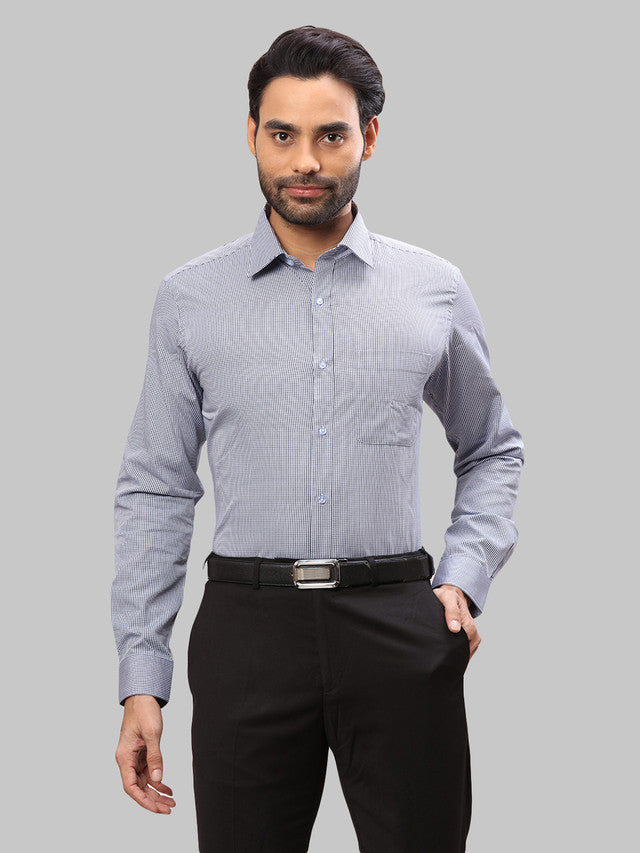 Raymond Blue Checks Slim Fit Full Sleeve Cotton Shirt – MyRaymond