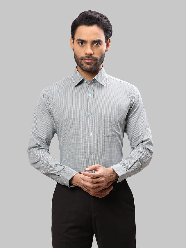 Raymond Men Grey Checks Slim Fit Cotton Formal Shirt – MyRaymond