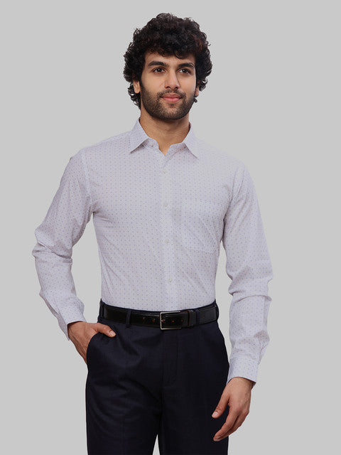 Raymond Men Violet Printed Slim Fit Full Sleeve Semi Cut Away Collar S ...