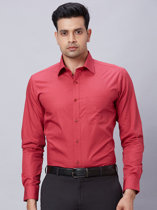 Raymond Men Red Slim Fit Solid Formal Shirt – MyRaymond