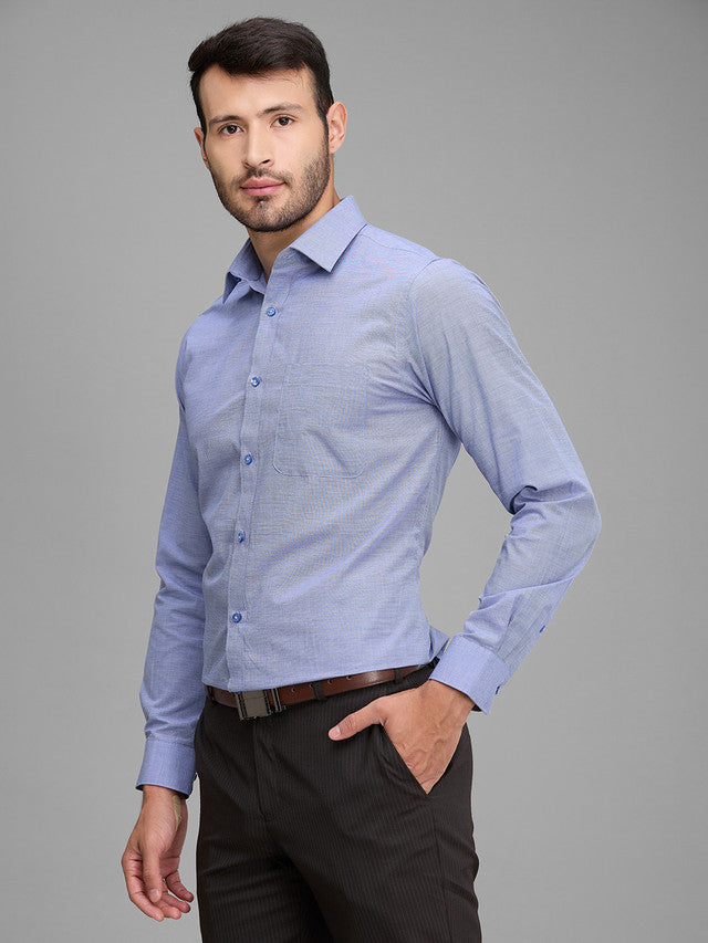 Raymond Men Blue Slim Fit Solid Formal Shirt – MyRaymond