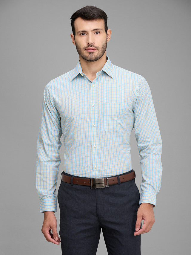 Raymond Men Blue Checks Cotton Formal Shirt – MyRaymond