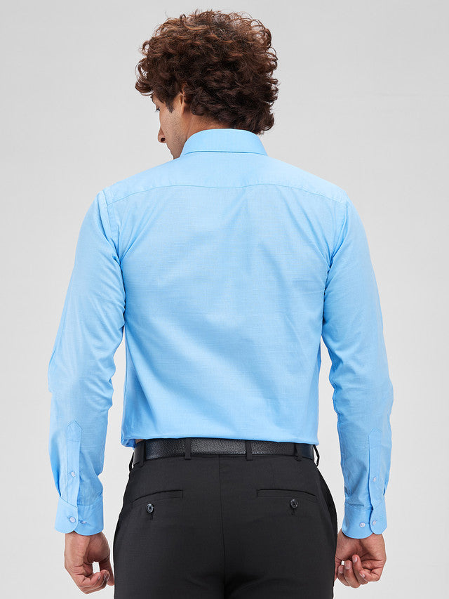 Raymond Blue Solid Slim Fit Cotton Formal Shirt – MyRaymond