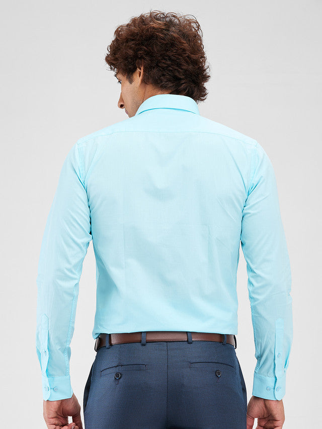 Raymond Blue Solid Slim Fit Cotton Formal Shirt – MyRaymond