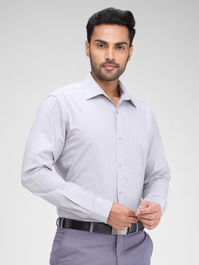 Raymond Grey Solid Slim Fit Full Sleeve Cotton Shirt – MyRaymond