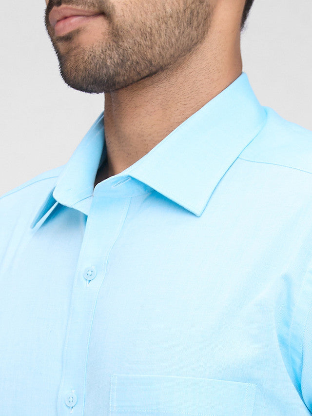 Raymond Blue Structure Slim Fit Full Sleeve Cotton Shirt – MyRaymond