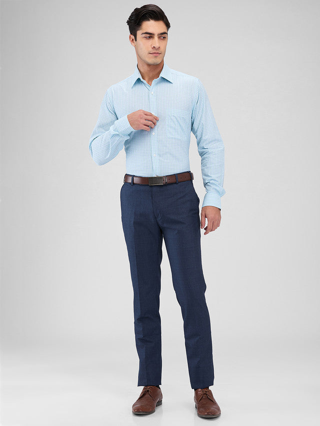 Raymond Men Blue Slim Fit Checks Formal Shirt – MyRaymond