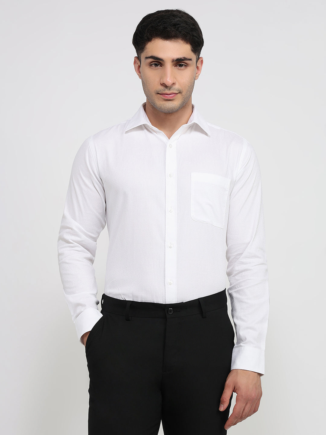 Raymond Men White Slim Fit Solid Formal Shirt – MyRaymond